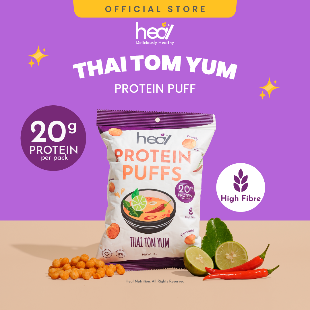 [50% OFF] Heal Protein Puffs Thai Tom Yum (48g) - High-Protein High-Fi ...